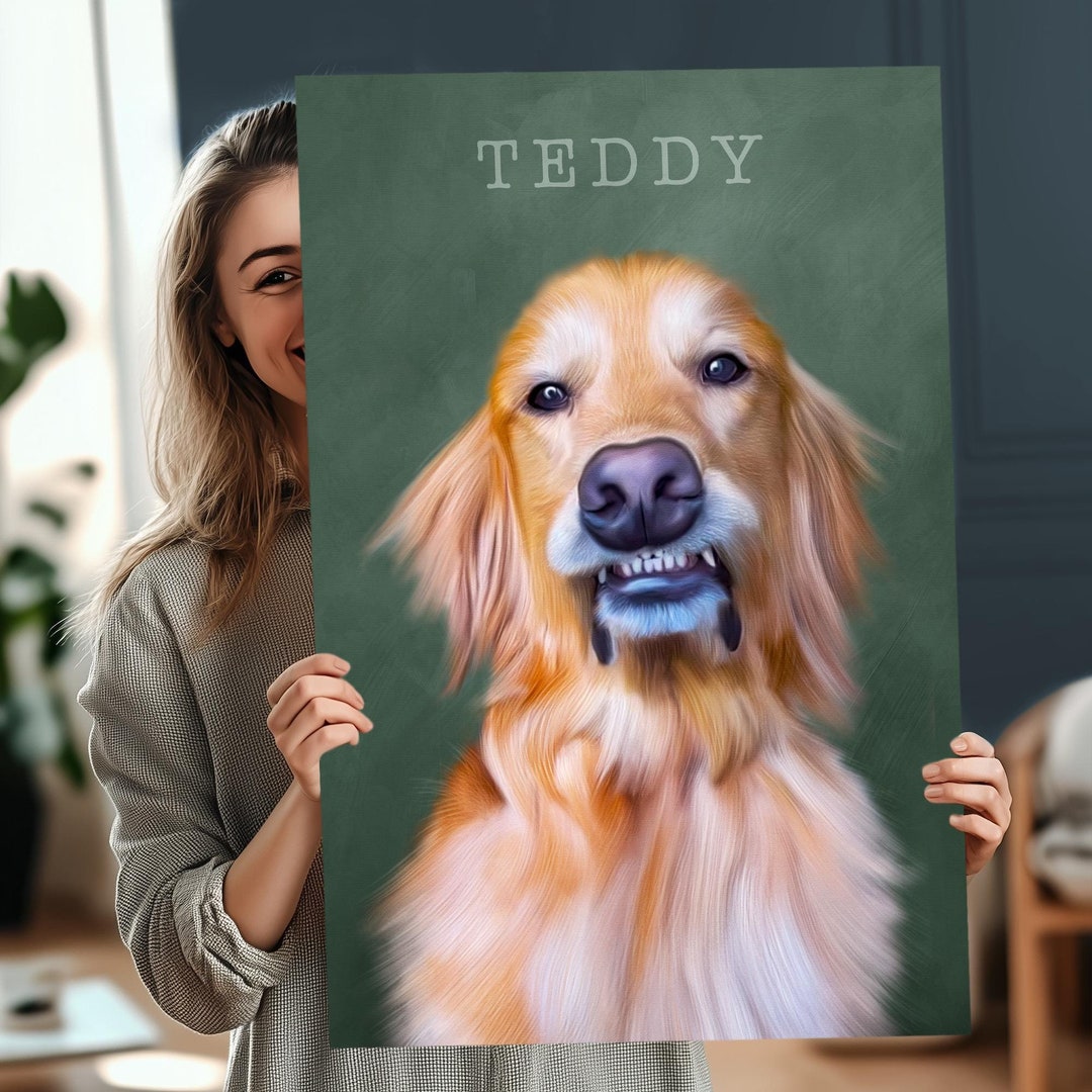 Custom Pet Portraits Using Pet Photo Personalized Digital Dog and Cat Portraits Pet Art Pet ...