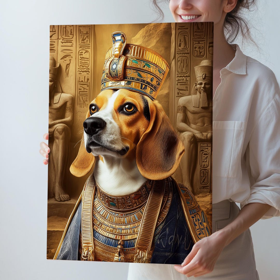 Egyptian Pharaoh Pet Portrait: Custom Royal Dog or Cat Art - Etsy