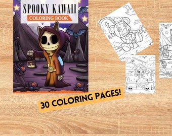 14-page Kawaii Halloween Coloring Book for Kids | Cute & Fun Halloween ...