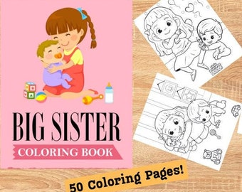 A Big Sister Coloring Pages- Printable PDF - Etsy