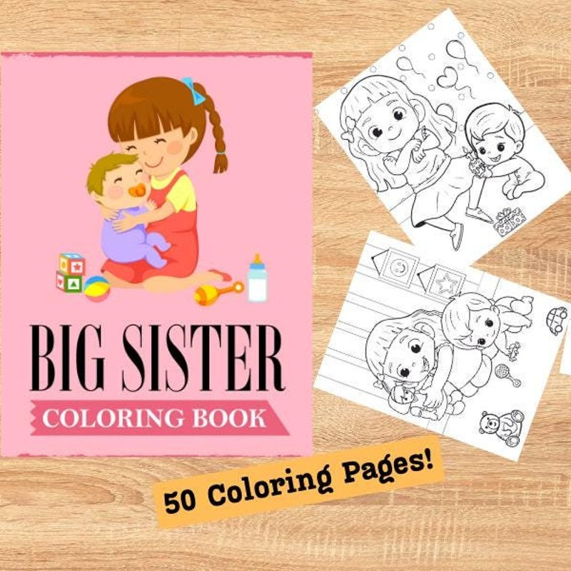 Baby Sister Coloring Pages - Etsy