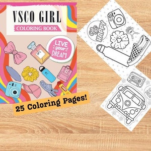VSCO Girl Coloring Pages - Etsy