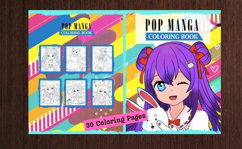 Pop Manga Coloring Pages - Etsy
