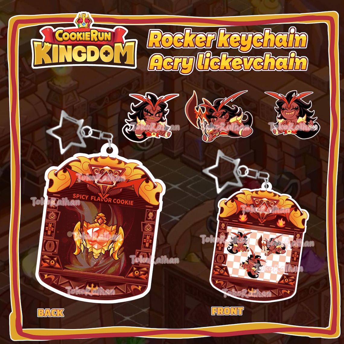 Cookie Run Kingdom Burning Spice Cookie Shaker Keychain, Cookie Run ...