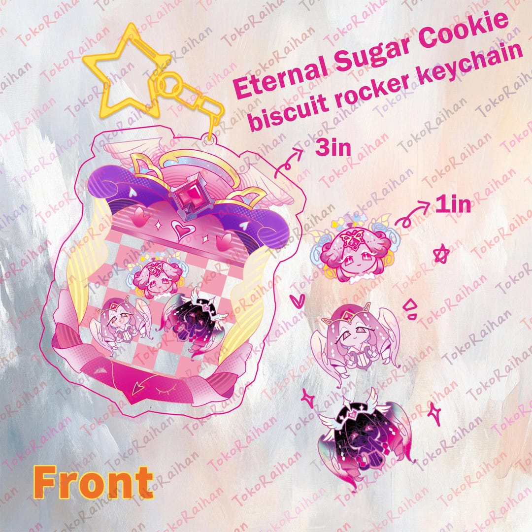 Cookie Run Kingdom Eternal Sugar Cookie Shaker Keychain, Cookie Run ...