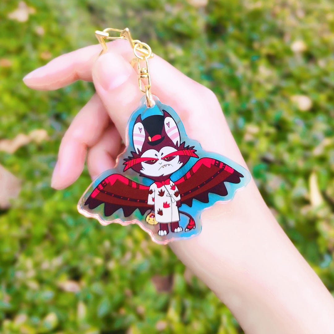 Hazbin Hotel Angel Dust Keychain, Hazbin Hotel Keychain - Etsy