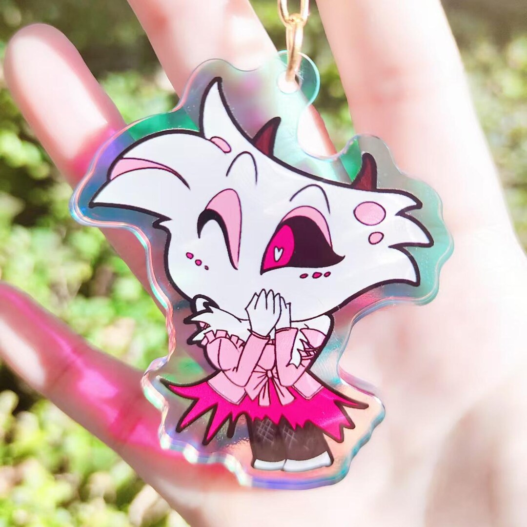 Hazbin Hotel Angel Dust Keychain, Hazbin Hotel Keychain - Etsy