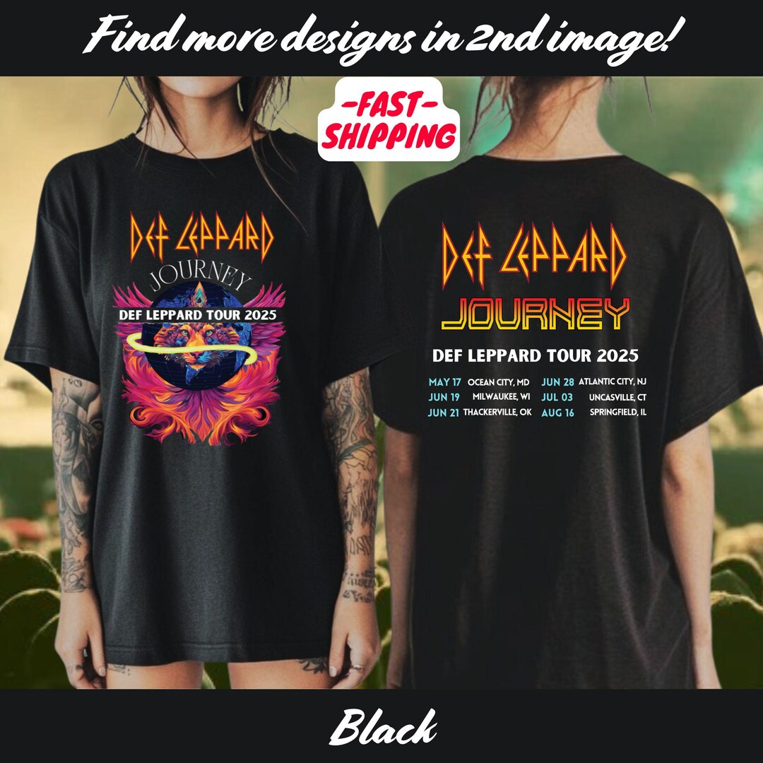 Comfort Colors Def Leppard 2025 Tour Journey T-shirt, Journey Tour 2025 ...