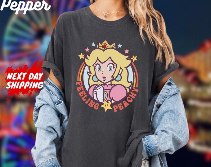 Princess Peach Shirt,feeling Peachy,pink Princess,princess Peach and ...