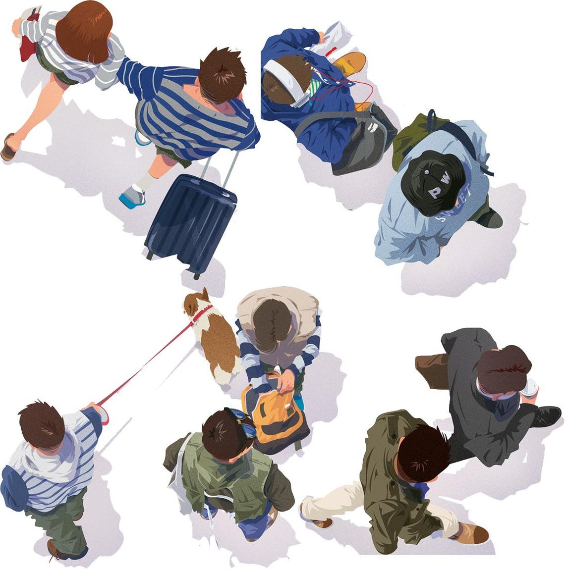 Cartoon Character Bird's Eye View PSD Material Figure, Children's Book ...