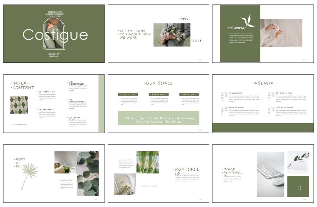 Simple Clean Green Color Business Powerpoint Template, PPT, S2-043 - Etsy
