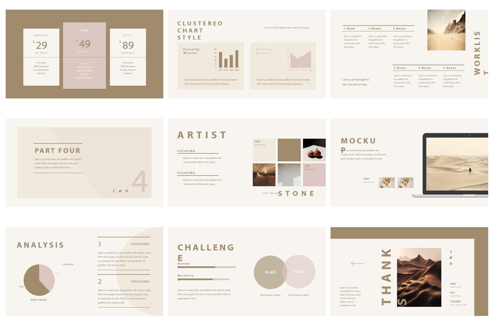 Modern Warm Color Business Powerpoint Template, PPT, S2-037 - Etsy