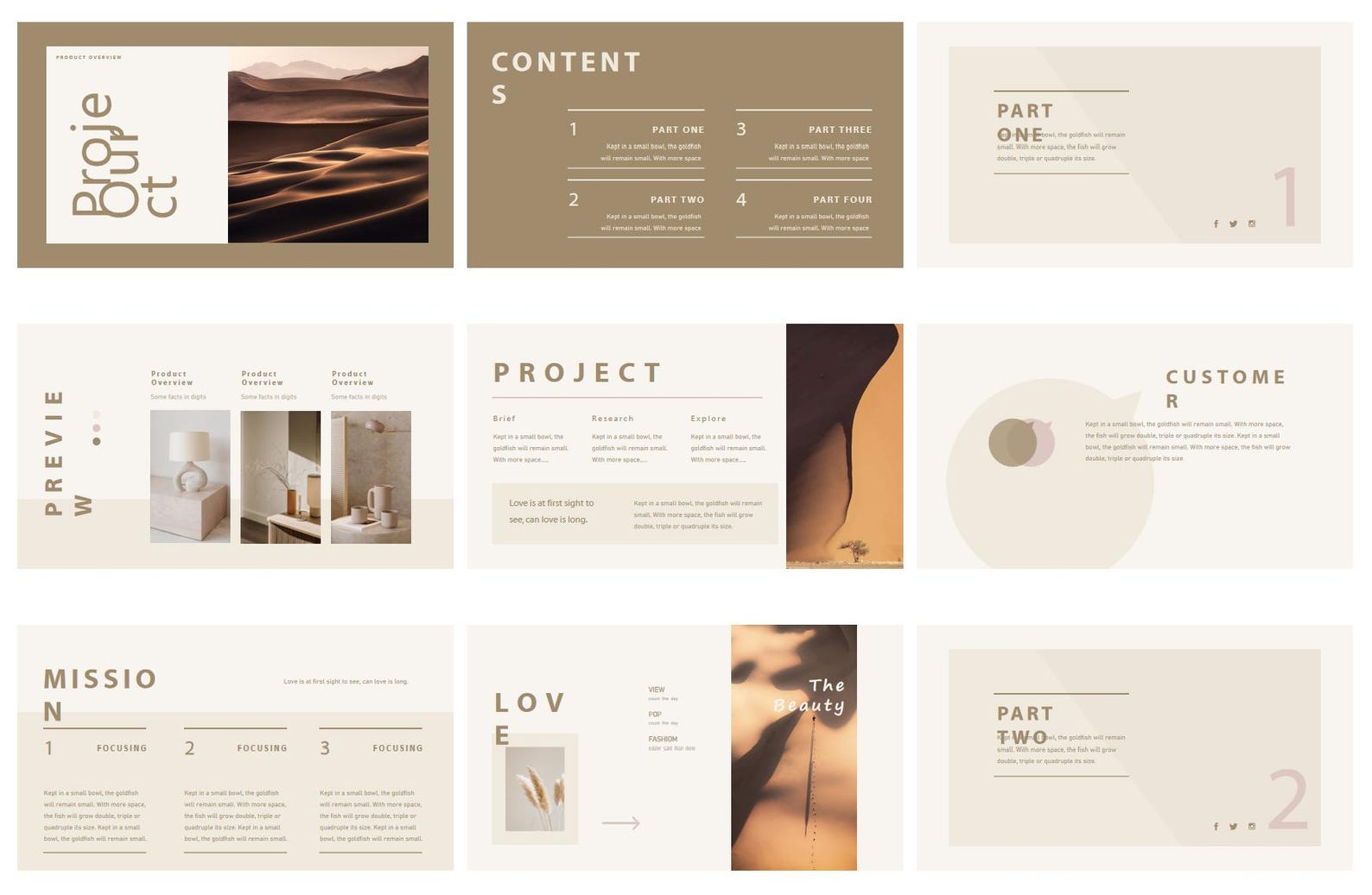 Modern Warm Color Business Powerpoint Template, PPT, S2-037 - Etsy