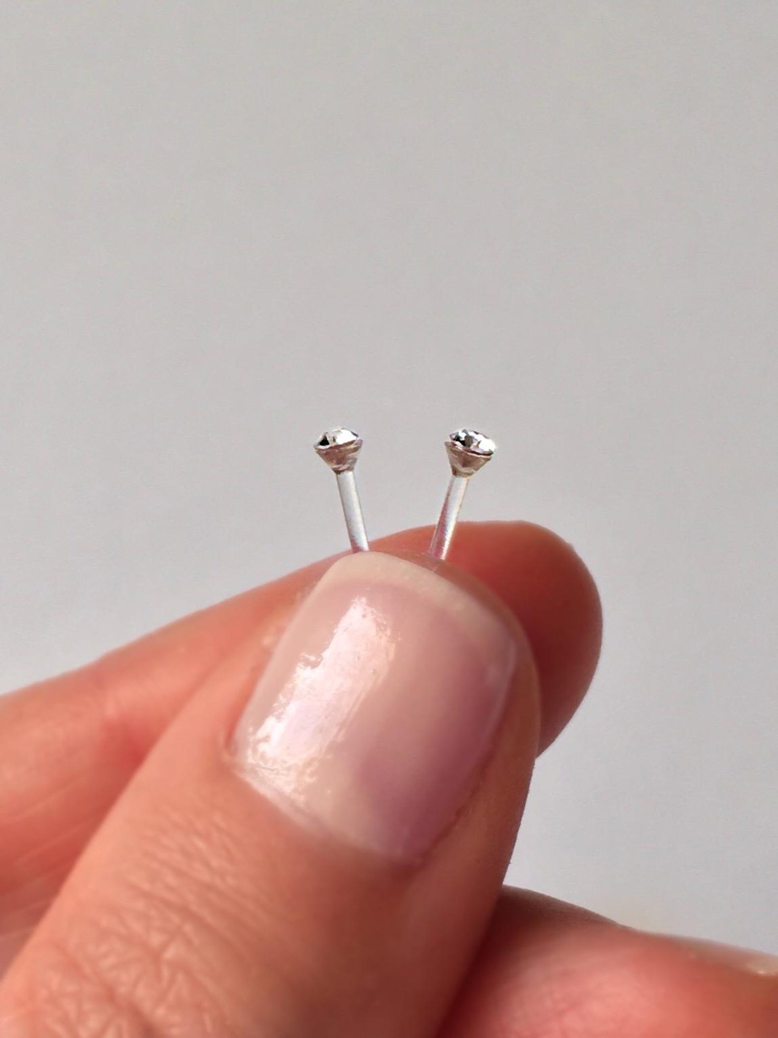 Metal-free Tiny Peridot Nose Stud, Plastic Post Stud Nose Ring ...