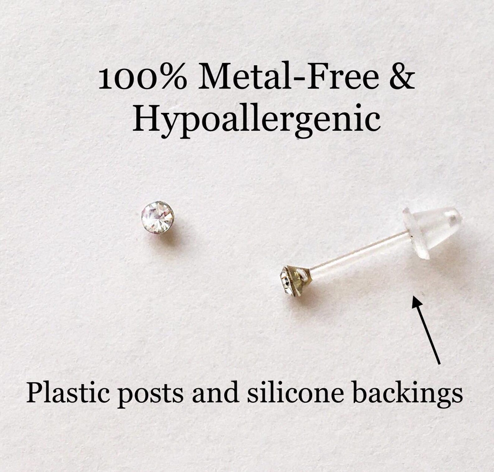 Metal-free Tiny Peridot Nose Stud, Plastic Post Stud Nose Ring ...