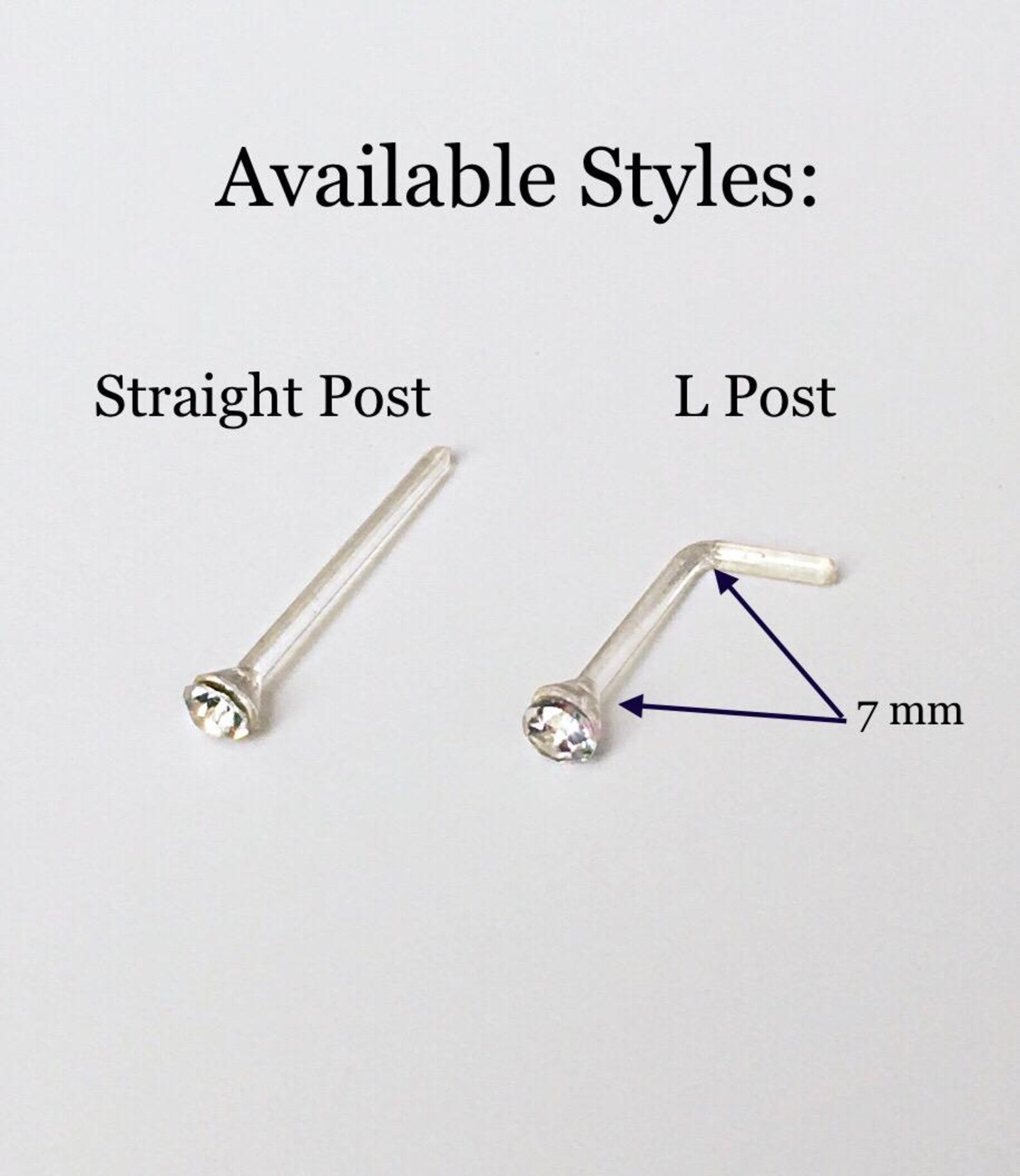 Metal-free Tiny Peridot Nose Stud, Plastic Post Stud Nose Ring ...