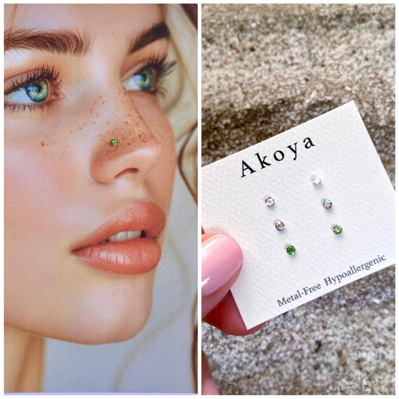 Hypoallergenic Peridot Nose Stud: Metal-free Plastic Post Nose Ring - Etsy