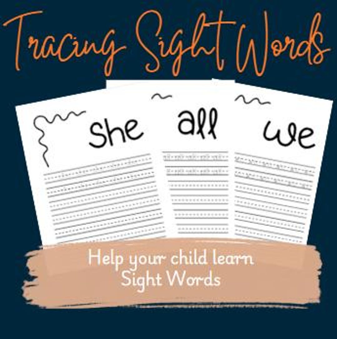 Tracing Sight Words - Etsy