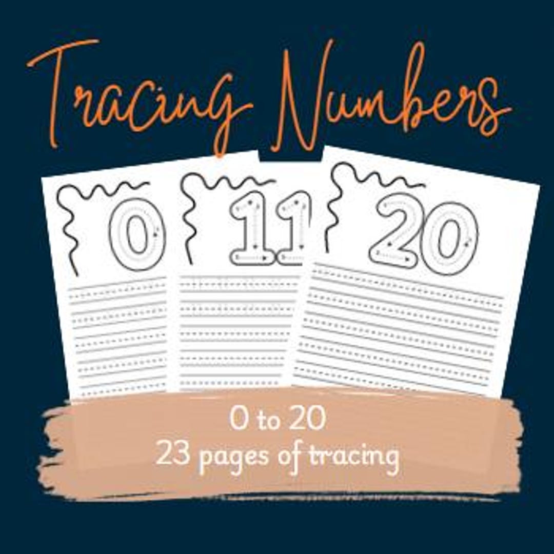 Tracing Numbers 0-20 - Etsy