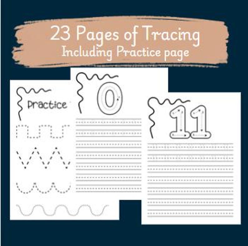 Tracing Numbers 0-20 - Etsy