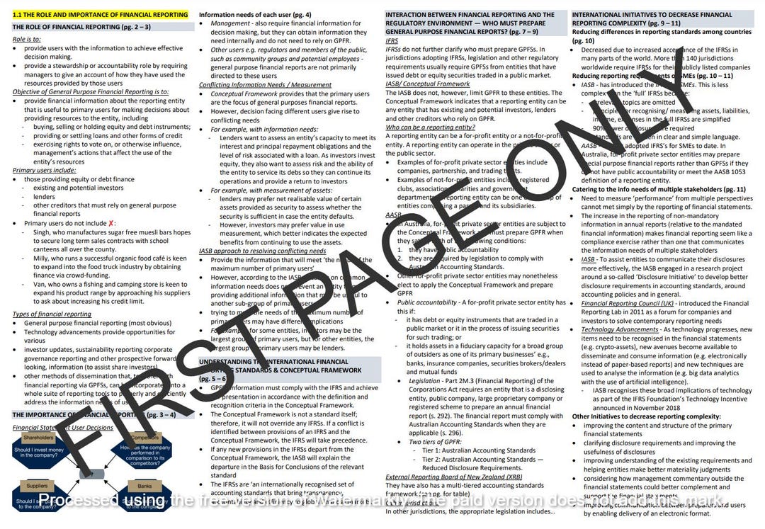 CPA Australia - Financial Reporting (FR) Exam Index / Study Notes ...