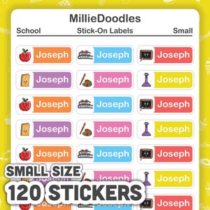 Stick-on Name Tag Labels Personalised School Kids Labels Waterproof ...