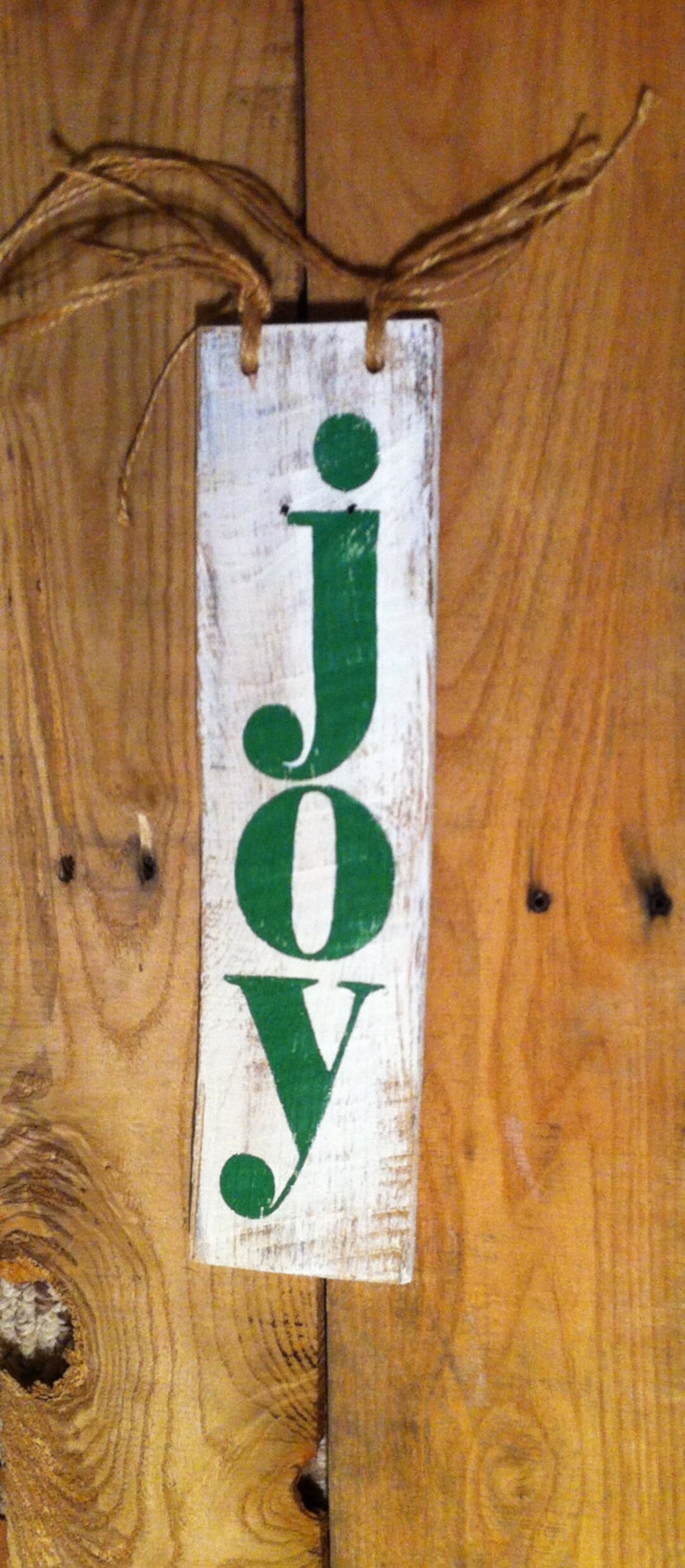 Vertical JOY Sign Custom Hand Painted Reclaimed Wood Christmas - Not ...