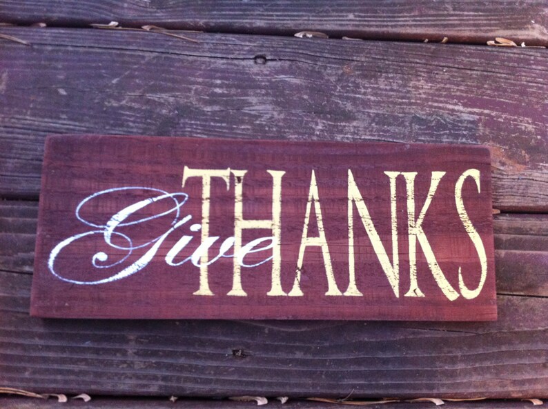 Rustic Reclaimed Wood Sign GIVE THANKS - Perfect for Thanksgiving or ...