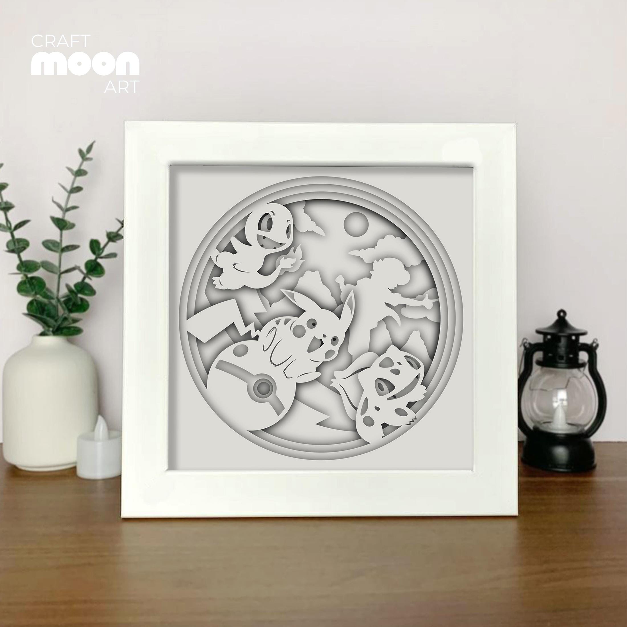 Pokemon Fight Paper Cut Lightbox Template, Pokemon Shadow Box Files ...
