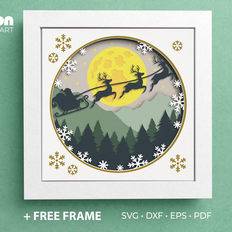 Christmas Shadow Box Svg - Etsy