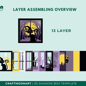 Halloween Black Cat Shadow Box Files Template, Black Cat Paper Cut ...