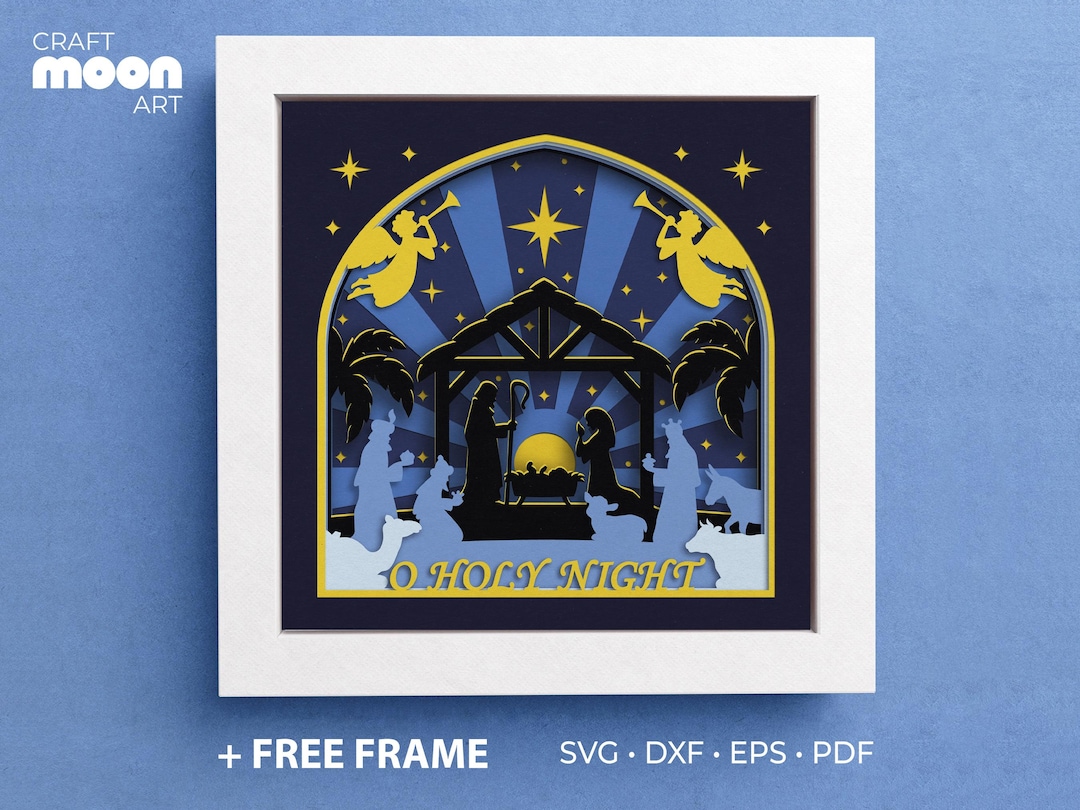 3D Nativity Scene Shadow Box, Christmas Nativity Shadow Box Template ...