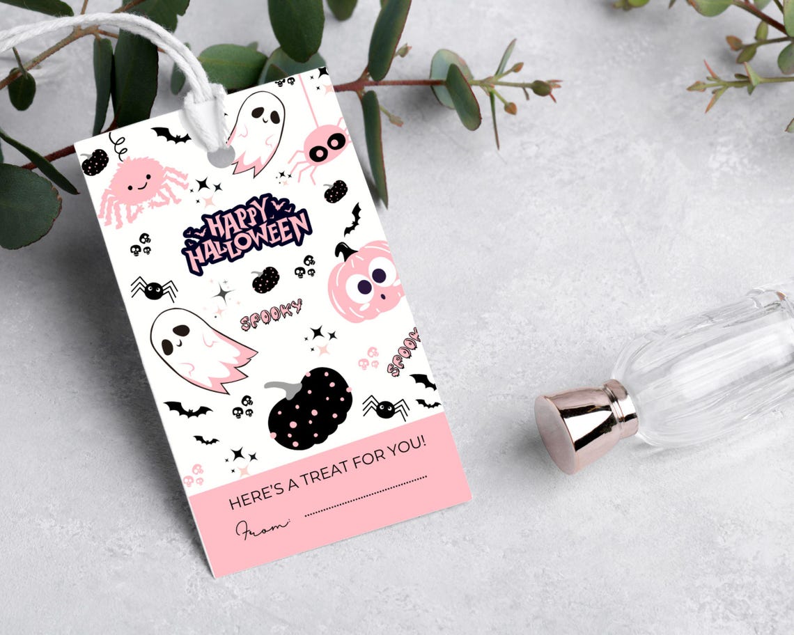 Halloween Gift Tags, Treat Tag, Spooky Halloween Treat Tags, Printable ...