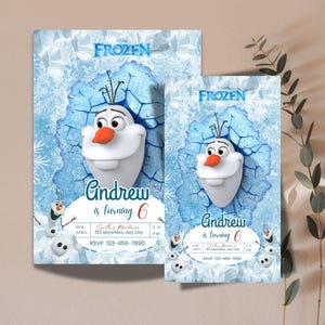 Olaf, Frozen-themed Birthday Invitation Template - Magical Winter ...