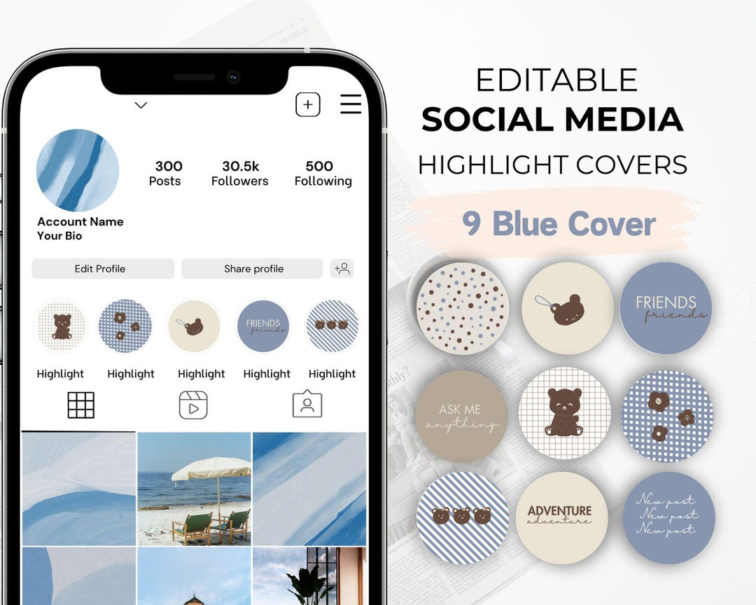 Editable Social Media Highlight Covers, Instagram Highlight Covers ...