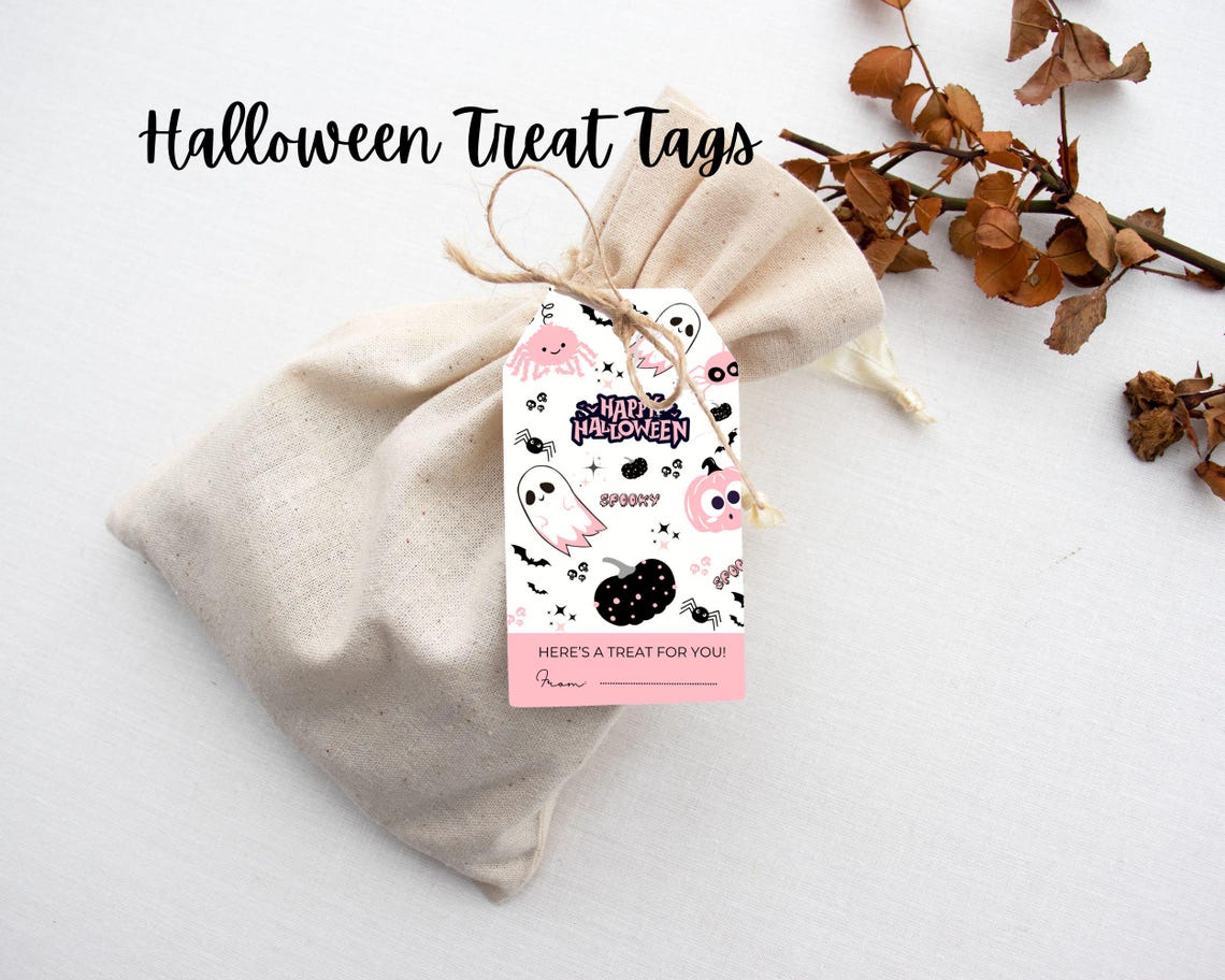 Halloween Gift Tags, Treat Tag, Spooky Halloween Treat Tags, Printable ...