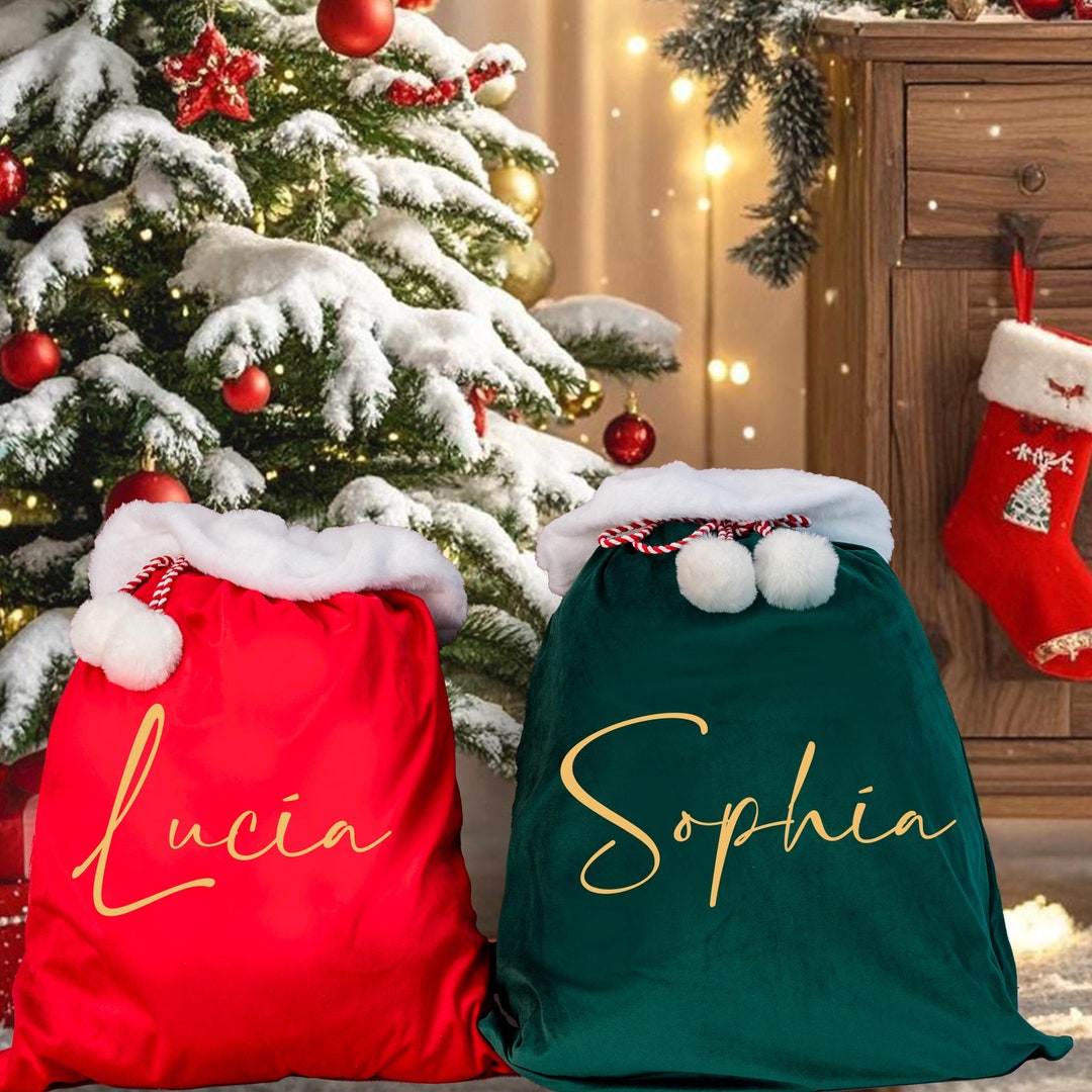 Personalized Christmas Gift Sack,velvet Santa Sack,kids/adults ...