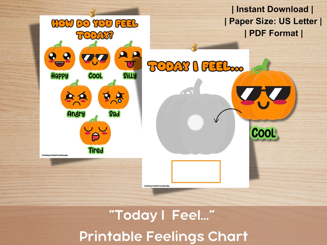 Pumpkin Feelings Chart: Social Emotional Learning (PDF) - Etsy