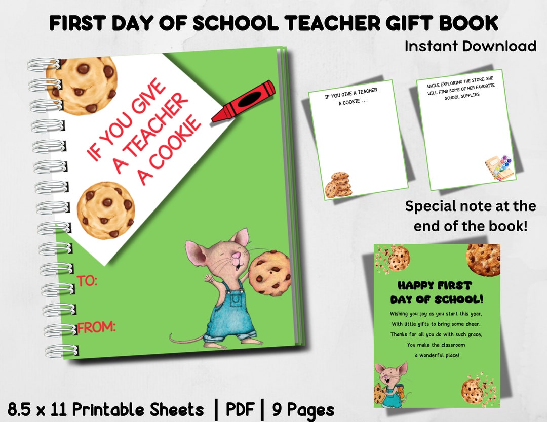 If You Give Your Teacher A Cookie Gift Book, Welcome Back Teacher Gift ...
