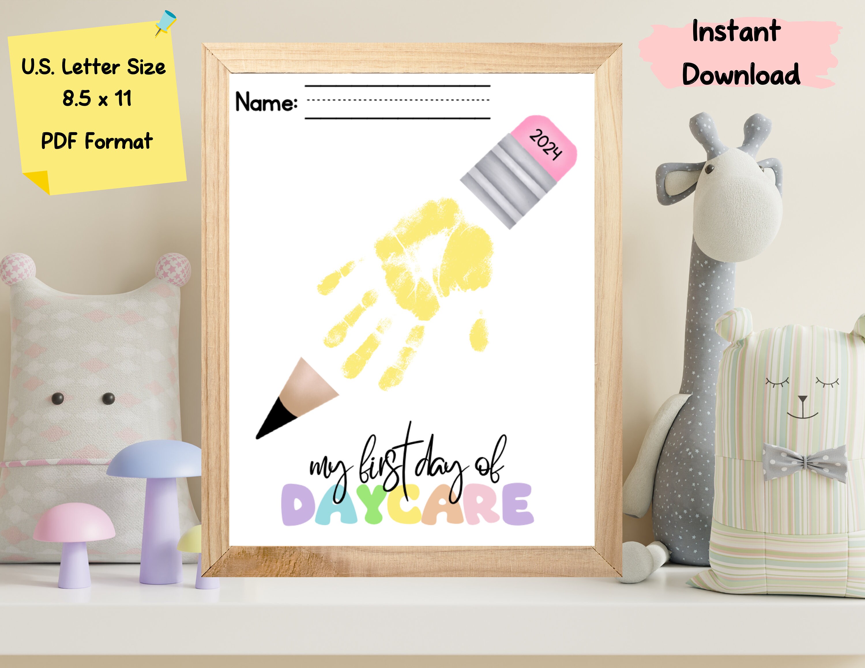 First Day of School Handprint Craft | Back to School Printable Keepsake ...