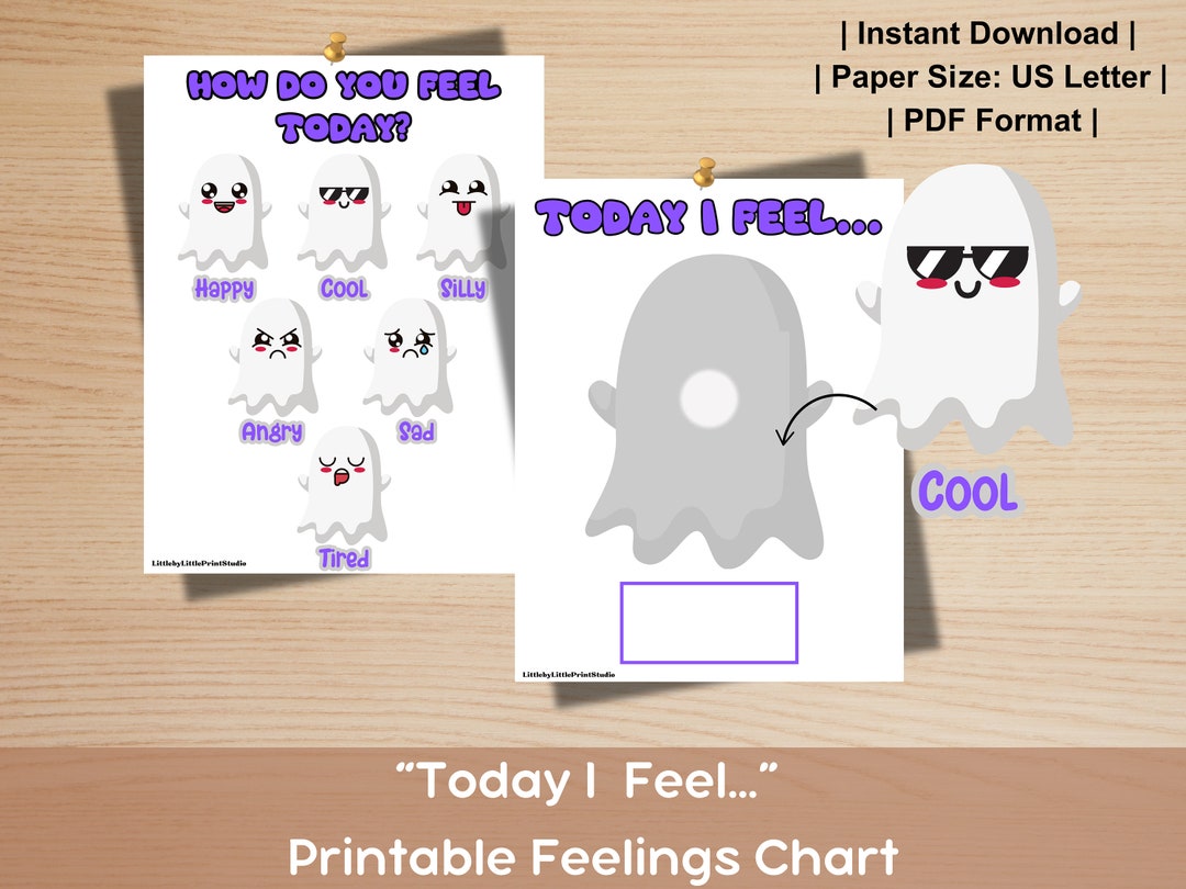 Printable Ghost Feelings Chart: Social Emotional Learning (PDF) - Etsy