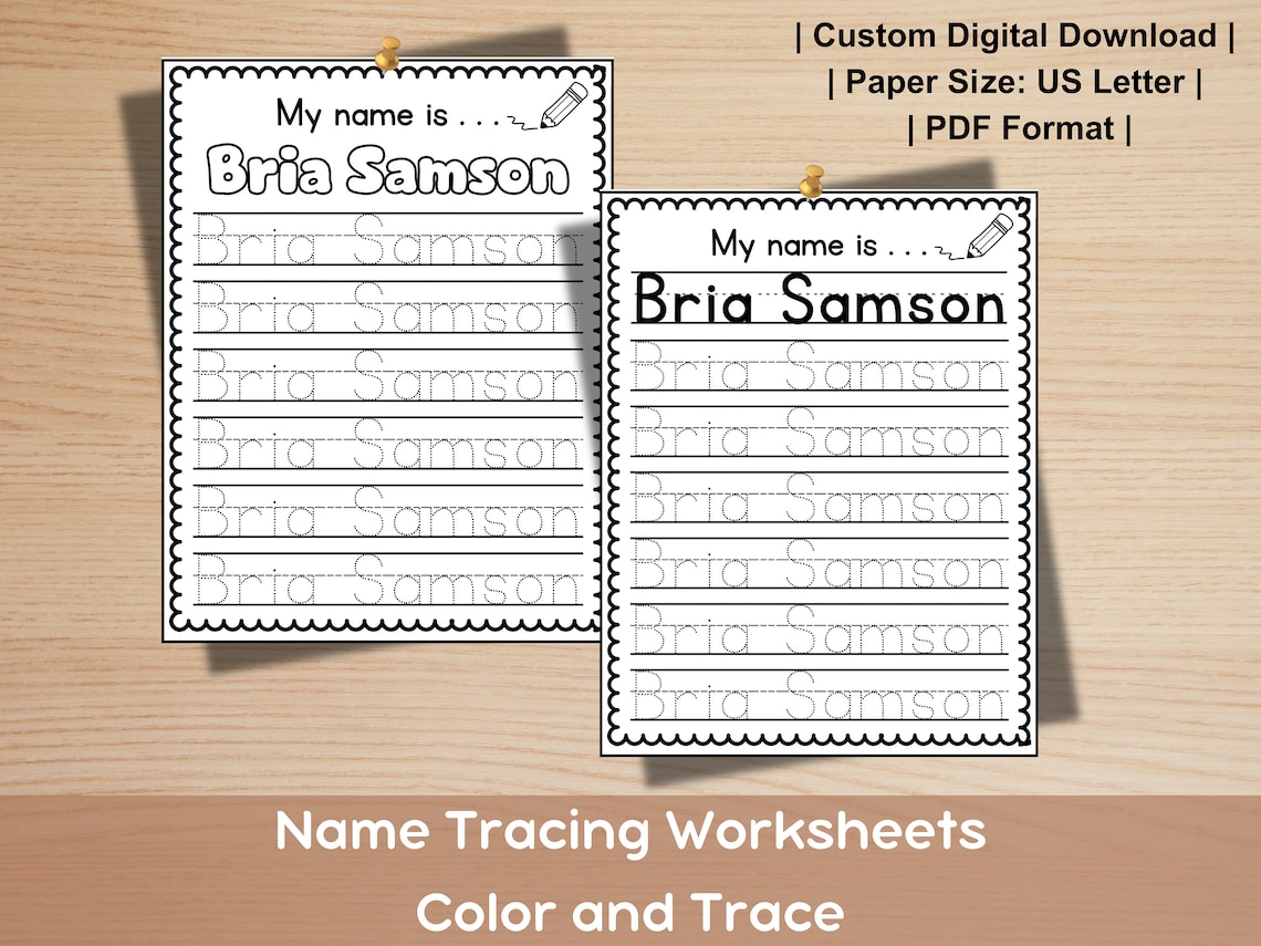 Pre-k Kindergarten Custom Name Tracing Worksheet Printable | I Can ...