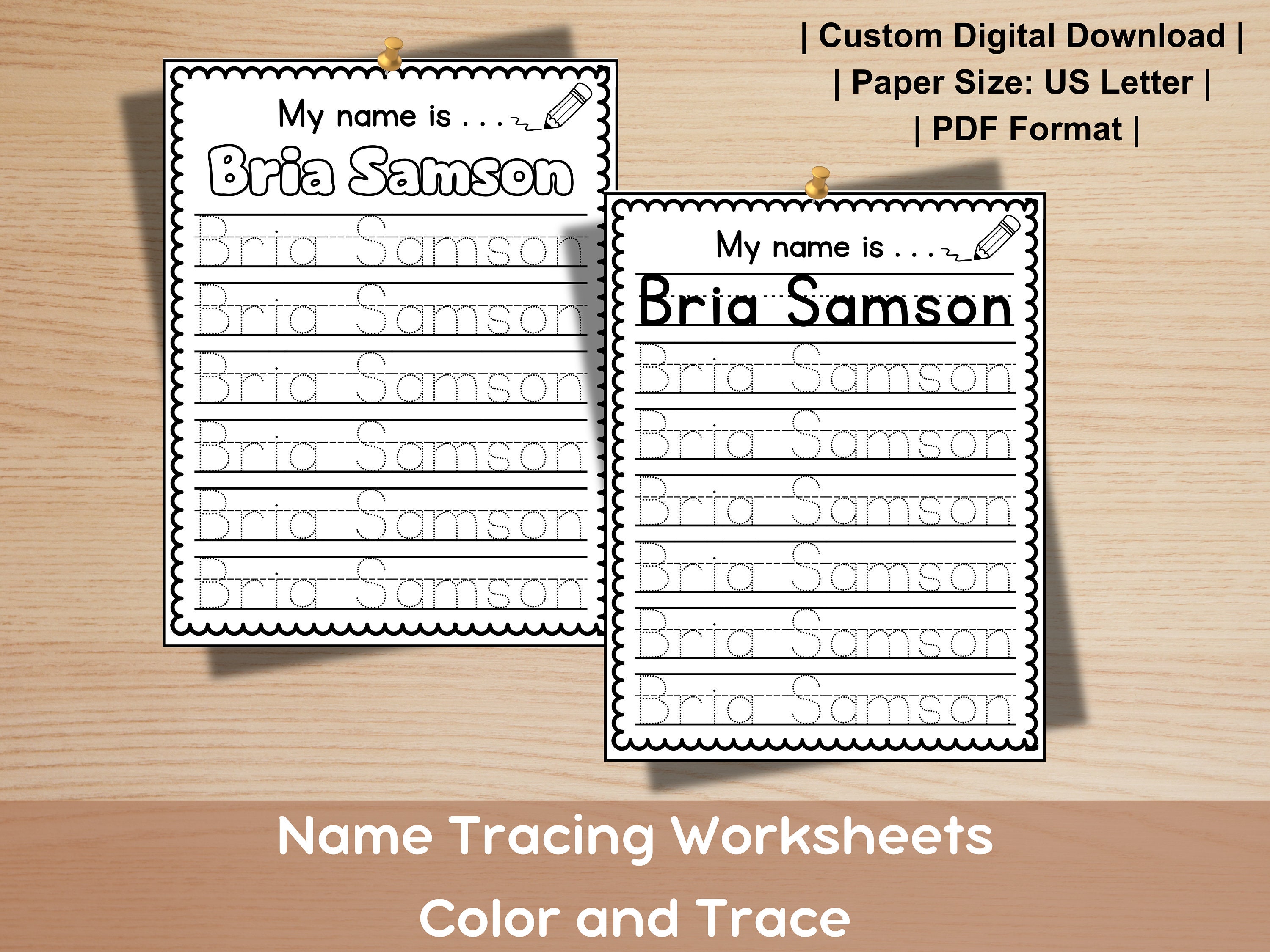 Pre-k Kindergarten Custom Name Tracing Worksheet Printable | I Can ...