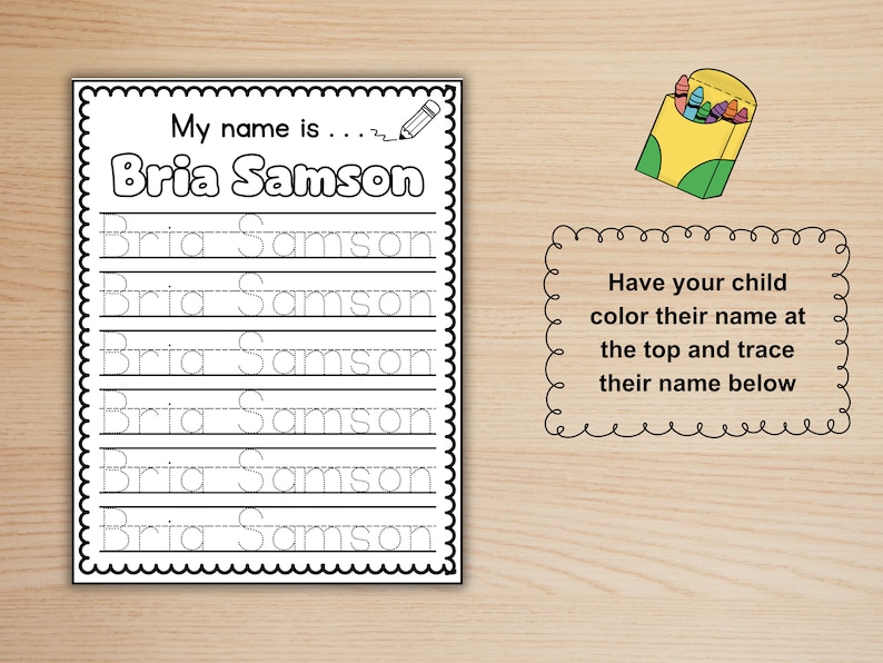 Pre-k Kindergarten Custom Name Tracing Worksheet Printable | I Can ...