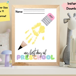 First Day of School Handprint Craft | Back to School Printable Keepsake ...