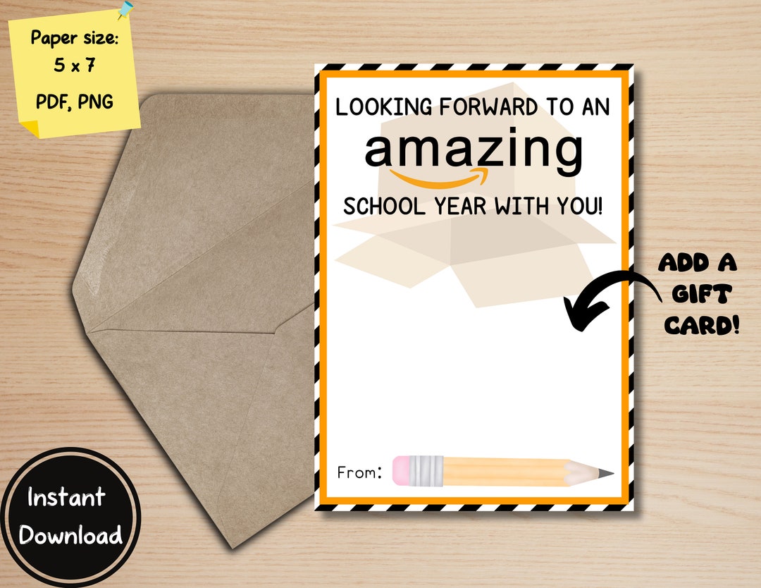 First Day of School Teacher Gift Card Holder, Add Gift Card, Back to ...