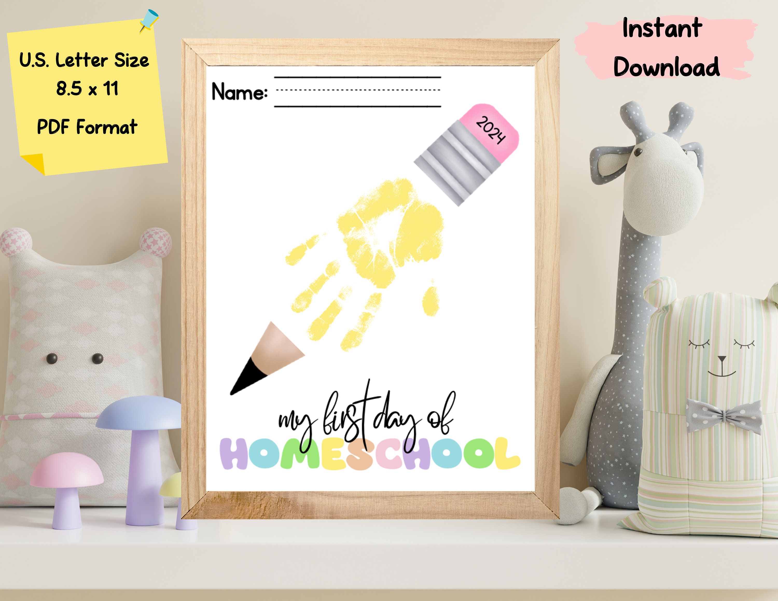 First Day of School Handprint Craft | Back to School Printable Keepsake ...