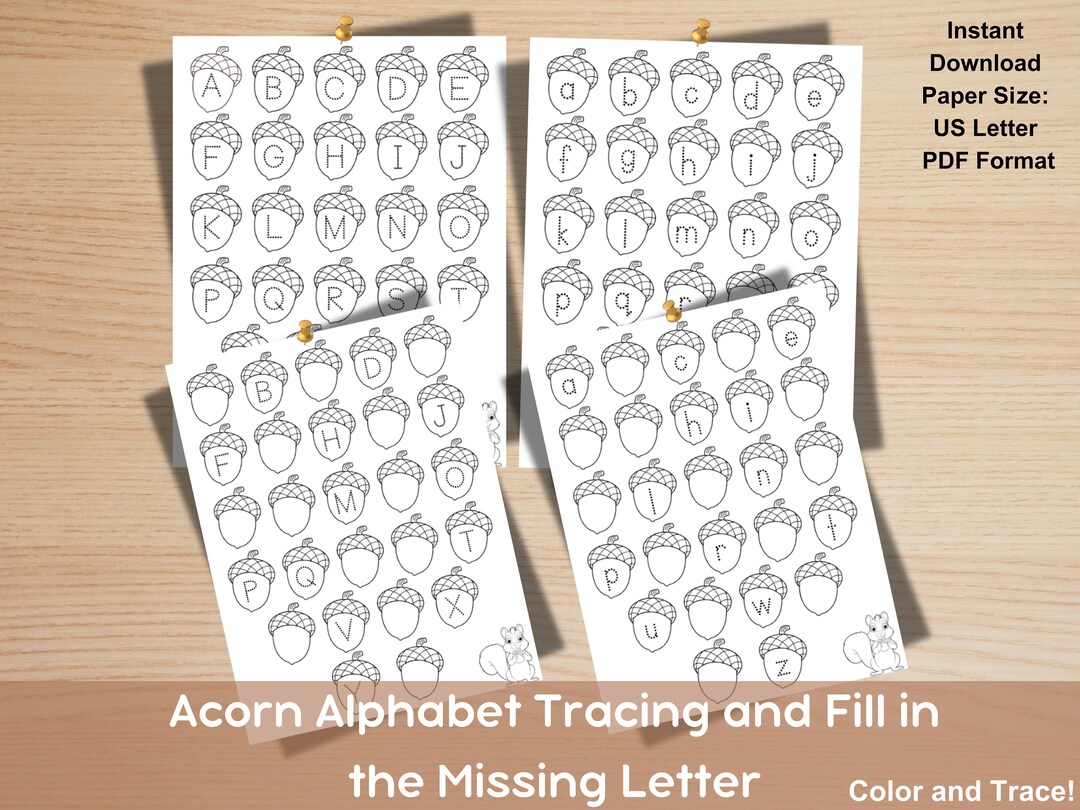 Fall-themed Worksheets | Alphabet Tracing & Fill in the Missing Letters ...