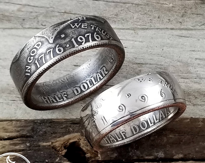 JFK Half Dollar Coin Ring - Mens Coin Ring - 1971-2019 Birthday Jewelry ...