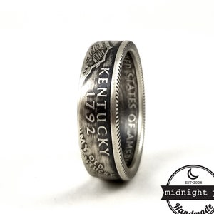 Silver Kentucky Coin Ring - Silver State Quarter Ring - Coin Jewelry ...